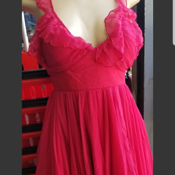 Arden B | Dresses | New Arden B Sexy Strappy Chiffon Ruffle Red Dress ...